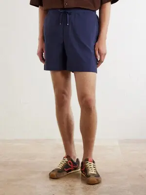 Loewe Straight-leg Cotton-blend Shorts - Blue