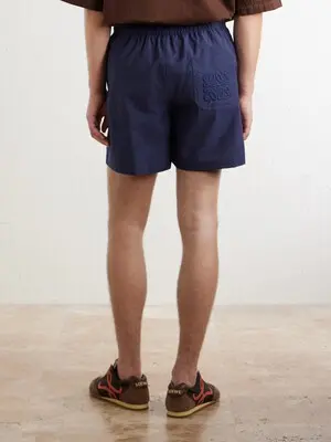 Loewe Straight-leg Cotton-blend Shorts - Blue