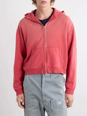 Kapital Distressed Cotton-jersey Zip-up Hoodie