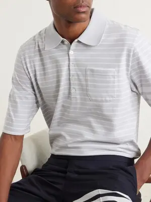 Thom Browne Striped Cotton-jersey Polo Shirt