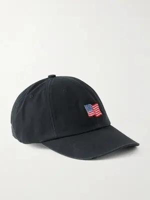 CHERRY LOS ANGELES Embroidered Cotton-twill Baseball Cap - Black