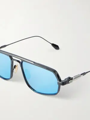 JACQUES MARIE MAGE Kalispell Aviator-style Titanium Sunglasses