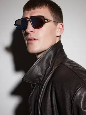 JACQUES MARIE MAGE Kalispell Aviator-style Titanium Sunglasses