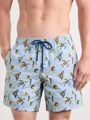 Vilebrequin Mistral Embroidered Straight-leg Swim Shorts - Blue