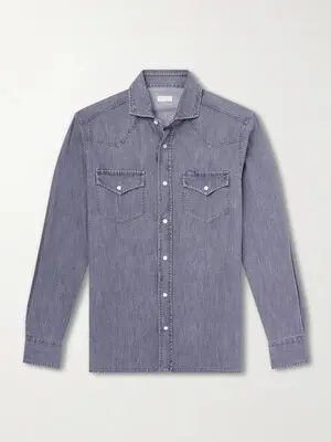 Brunello Cucinelli Denim Shirt - Gray