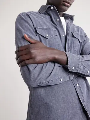 Brunello Cucinelli Denim Shirt - Gray