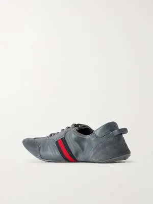 Gucci Flex Suede-trimmed Leather Sneakers