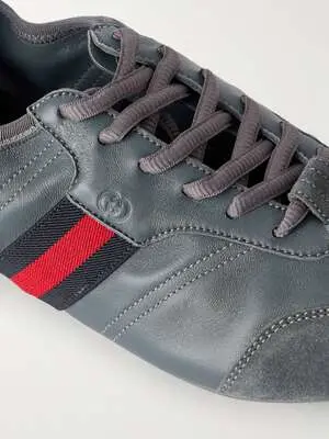 Gucci Flex Suede-trimmed Leather Sneakers