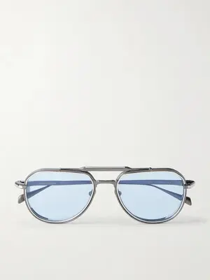 JACQUES MARIE MAGE Commander Aviator-style Titanium Sunglasses - Silver