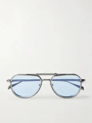 JACQUES MARIE MAGE Commander Aviator Sunglasses - Silver