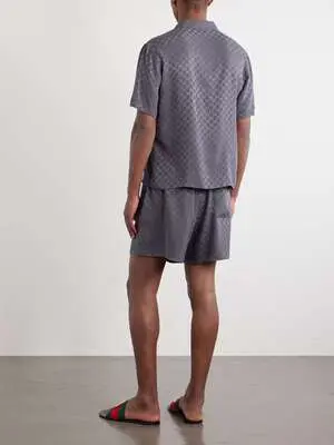 Gucci Bowling Gg Supreme Jacquard Silk-twill Shirt