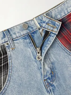 SATOSHI NAKAMOTO Wide-leg Printed Embellished Jeans