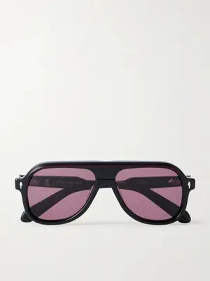 JACQUES MARIE MAGE Rocky Mountain Featherbed Teewinot Aviator Sunglasses - Black