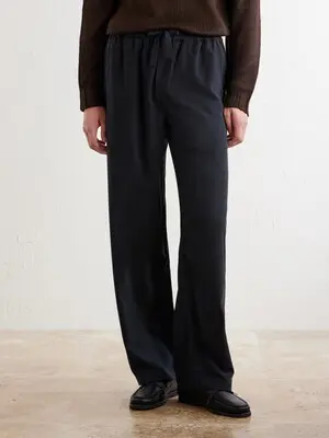 SAMAN AMEL Straight-leg Silk Trousers