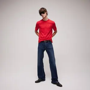 Gucci Cotton Jersey T-shirt With Devoré Detail - Red