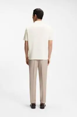 BOSS Polo Shirt In Italian-made Cotton And Linen