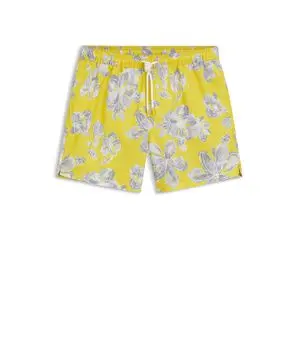 BOSS Quick-dry Swim Shorts With All-over Print - Yellow