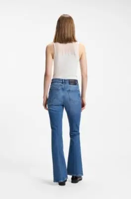 Hugo High-waisted Flared Jeans In Stretch Cotton