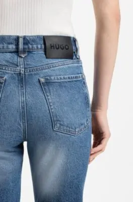 Hugo High-waisted Flared Jeans In Stretch Cotton