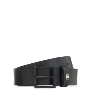 BOSS Leather Belt With Matte Hardware - Black