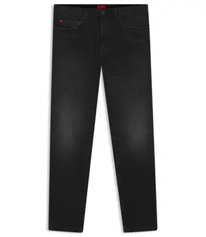 Hugo Slim-fit Jeans In Black Stretch Denim - Dark Grey