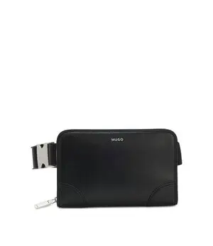 Hugo Crossbody Bag With Brushed Silver Hardware - Black