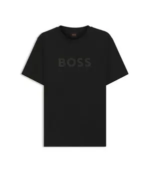 BOSS Regular-fit Cotton T-shirt With Modern Logo - Black