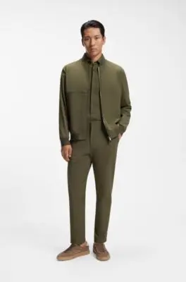 BOSS Slim-fit Shirt In Italian-made Performance-stretch Jersey