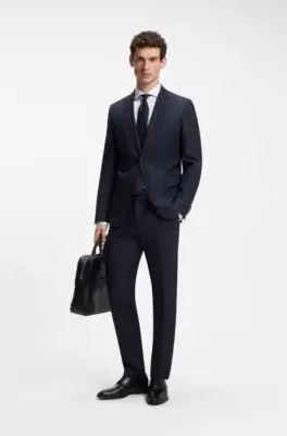 BOSS Slim-fit Shirt Crafted From A Wrinkle-resistant Cotton Blend - White