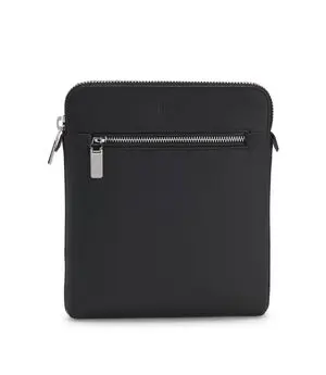 BOSS Leather Envelope Bag With Emed Logo - Black