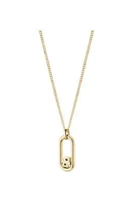 BOSS Gold-tone Double B Monogram Pendant Necklace