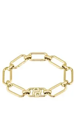 BOSS Gold-tone Double B Monogram Link Bracelet