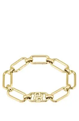 BOSS Gold-tone Double B Monogram Link Bracelet