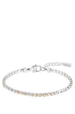 BOSS Silver-tone Tennis Bracelet With Crystals