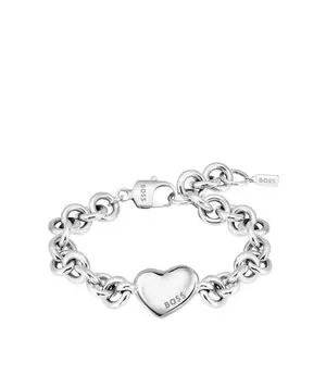 BOSS Silver-tone Chain Bracelet With Heart Charm - Assorted Pre Pack