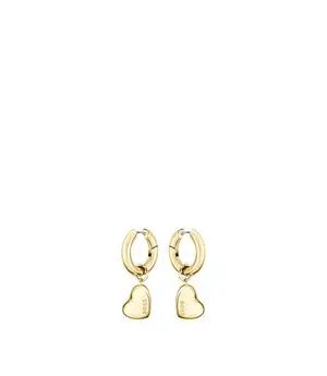 BOSS Gold-tone Steel Heart Charm Hoop Earrings - Assorted Pre Pack