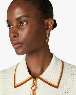 Casablanca Gold & Sphere Ear Hoops By
