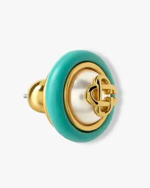 Casablanca Gold & Turquoise Pearl Studs By