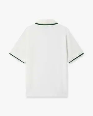 Casablanca Tennis Club Striped Velour Zip-up Short Sleeve Shirt