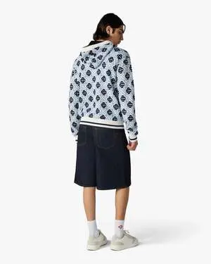 Casablanca Merino Monogram Zip-up Hooded Sweatshirt