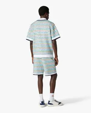 Casablanca Multicolour Crochet Tuck Stitch Short Sleeve Shirt - Multicolor