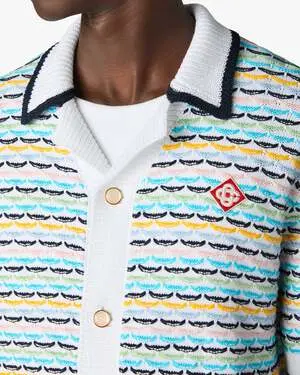Casablanca Multicolour Crochet Tuck Stitch Short Sleeve Shirt - Multicolor