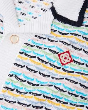 Casablanca Multicolour Crochet Tuck Stitch Short Sleeve Shirt - Multicolor