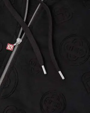 Casablanca Applique Monogram Zip-up Hooded Sweatshirt