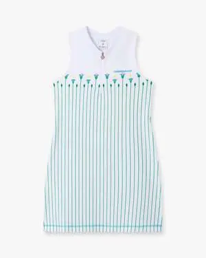 Casablanca Floral Stripe Tennis Mini Dress - Green