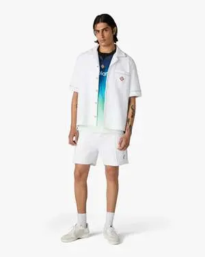 Casablanca White Towelling Monogram Short Sleeve Shirt