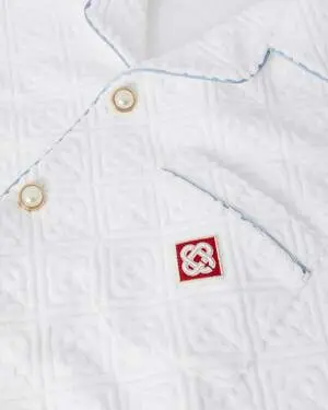 Casablanca White Towelling Monogram Short Sleeve Shirt