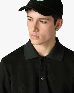 Casablanca Applique Monogram Short Sleeve Polo Shirt