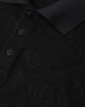 Casablanca Applique Monogram Short Sleeve Polo Shirt