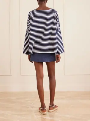 LES VACANCES D'IRINA Les Vacances D’irina Mariniere Striped Cotton-jersey Shirt